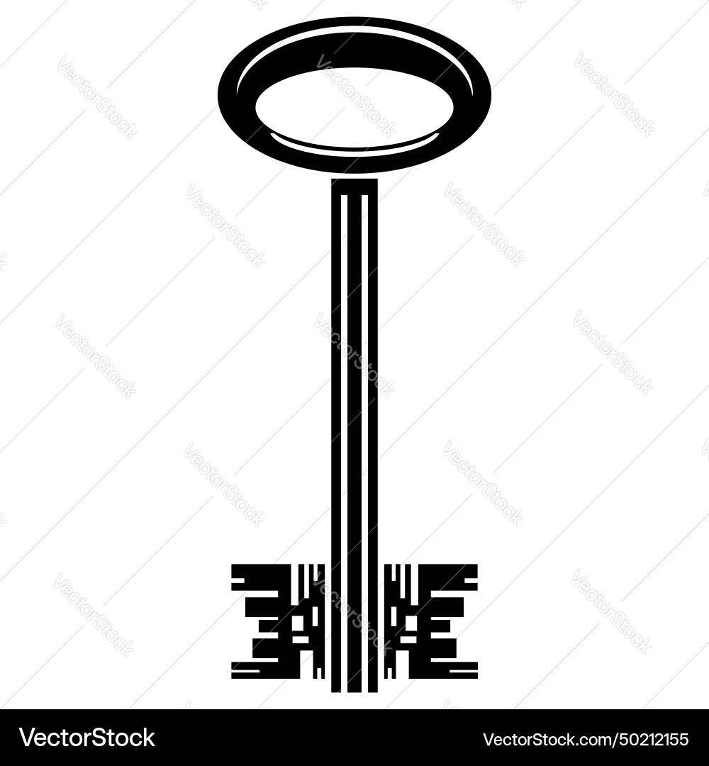 Silhouette of key isolated on white Royalty Free Vector