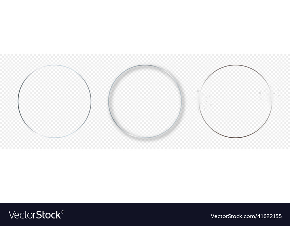 Silver glowing circle frame Royalty Free Vector Image
