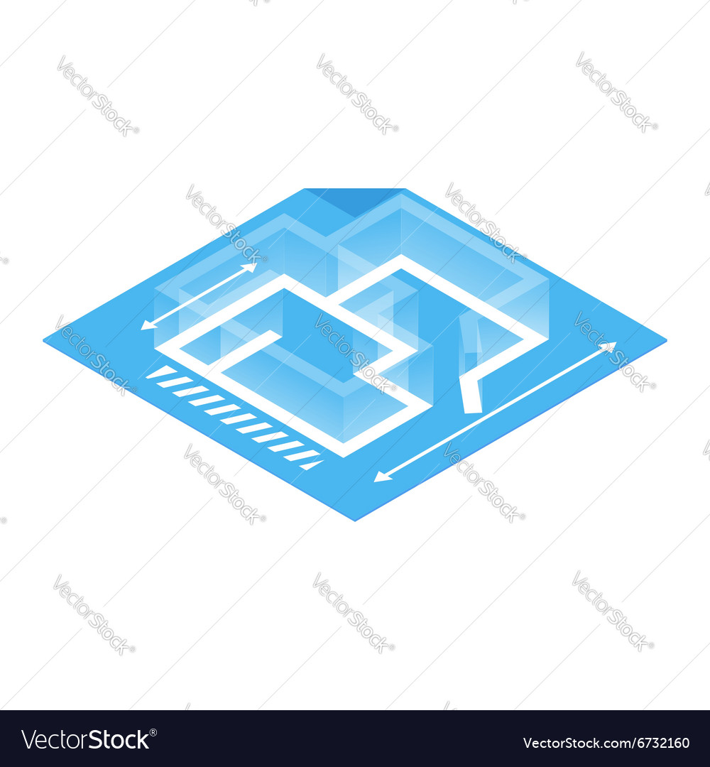 Architectural plan isometric 3d icon Royalty Free Vector
