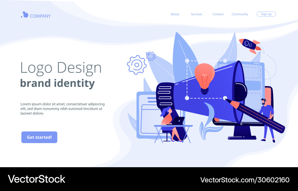 Brand identity concept landing page Royalty Free Vector