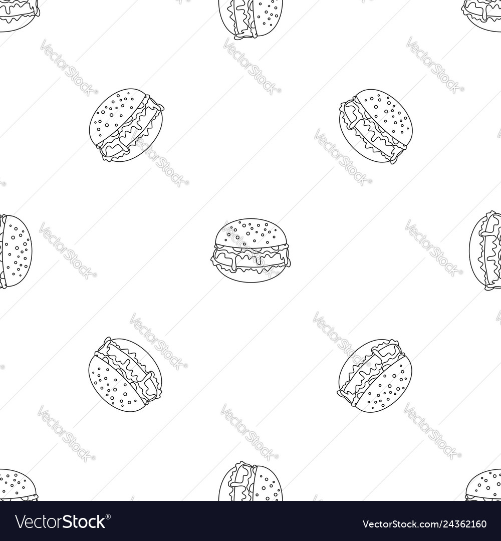 Burger pattern seamless Royalty Free Vector Image