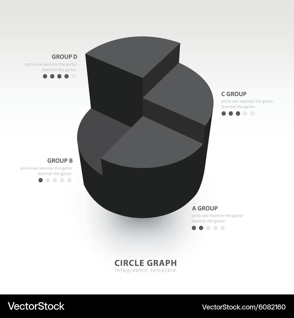 Business infographics circle graph black color Vector Image
