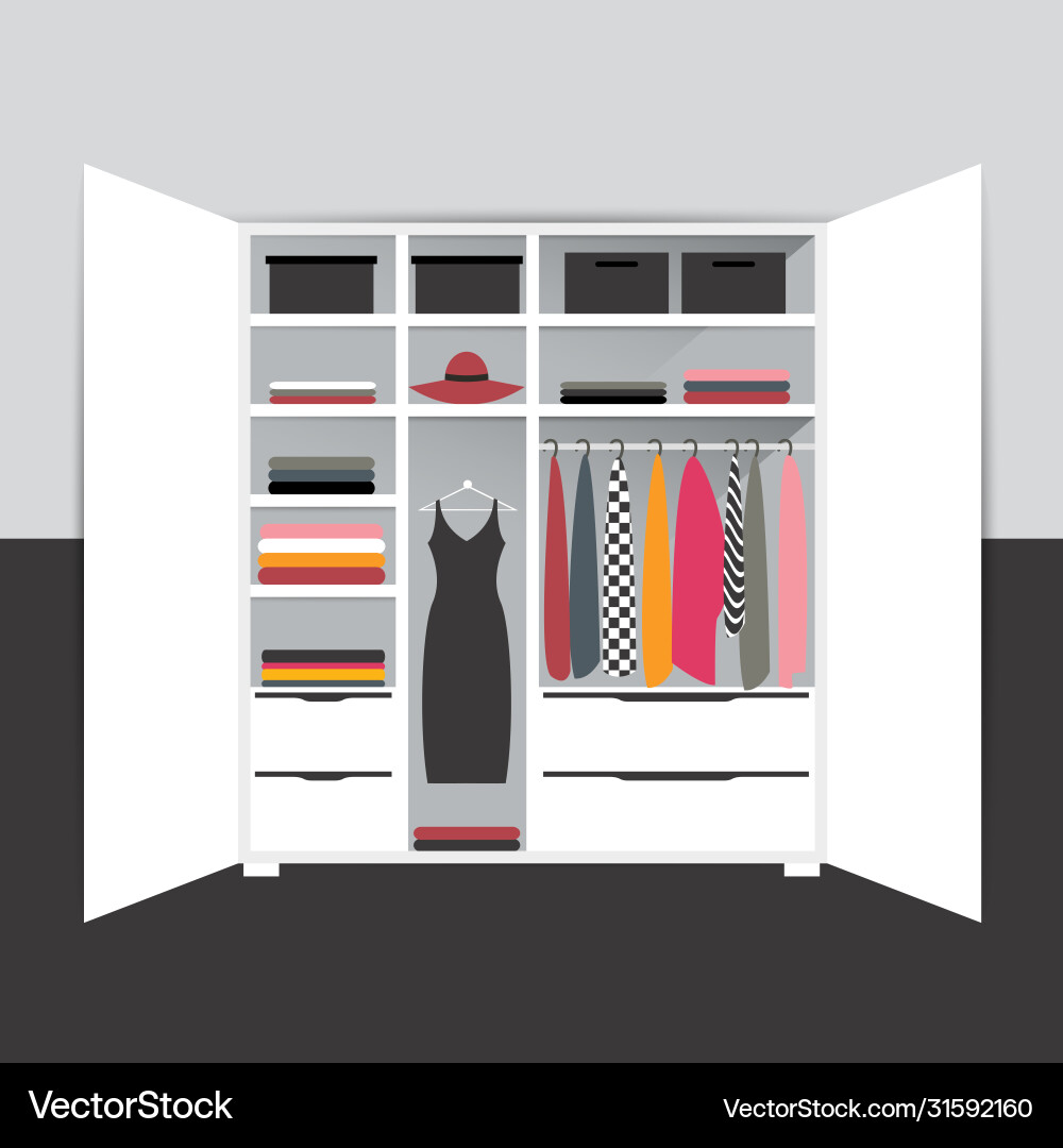 Capsule minimalistic wardrobe cartoon Royalty Free Vector
