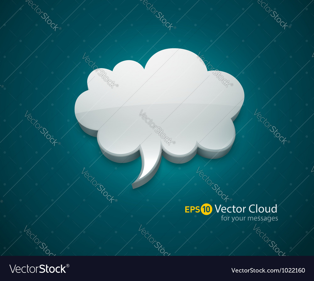 Cloud bubble icon for message Royalty Free Vector Image