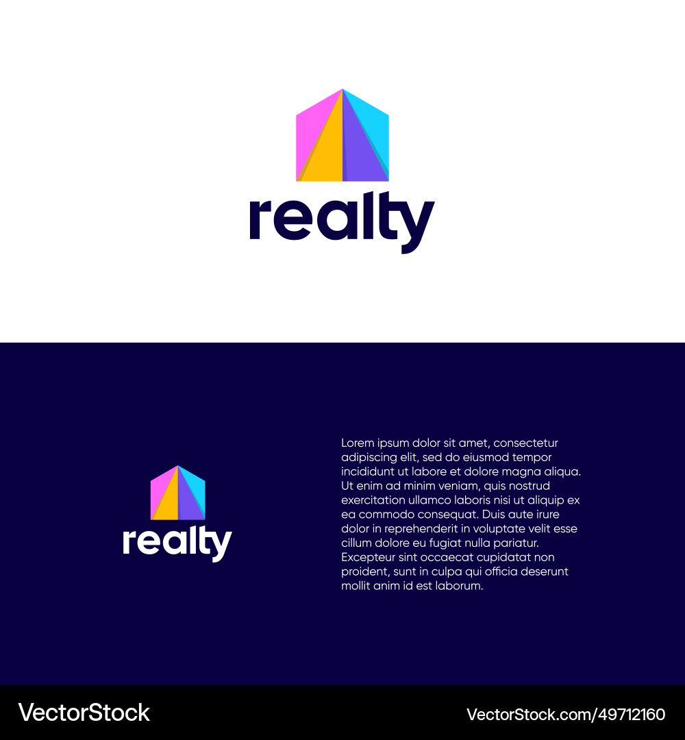 Colorful house logo design realty template Vector Image