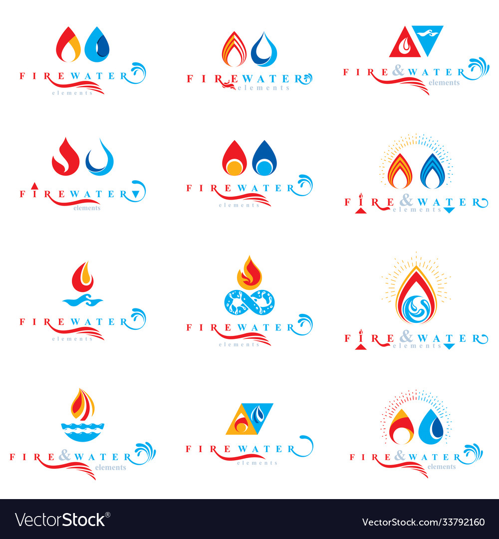 Combination water and fire elements abstract Vector Image