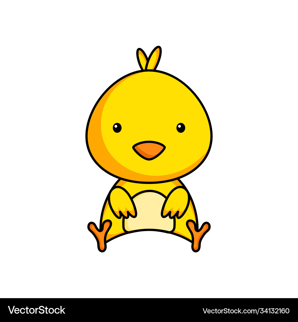 Cute business chick icon on white background Vector Image