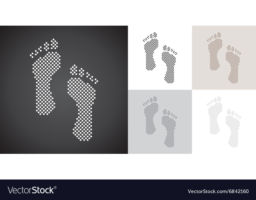 Dotted footprints Royalty Free Vector Image - VectorStock