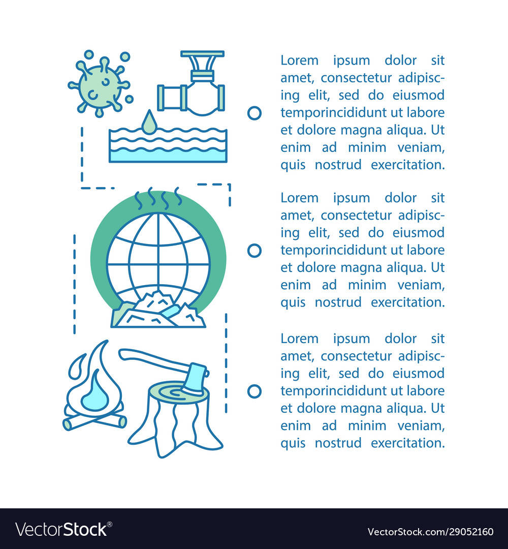 Environmental issues article page template Vector Image