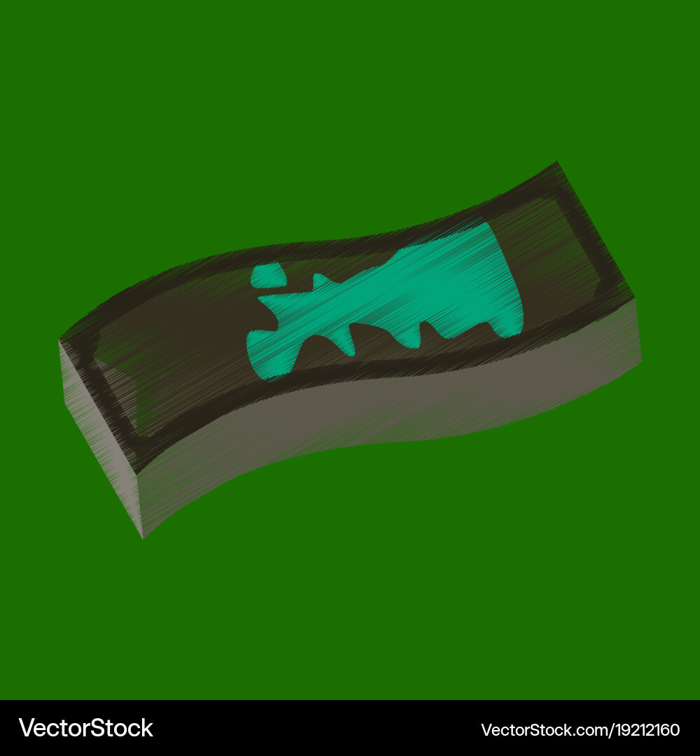 Flat shading style icon dirty money Royalty Free Vector