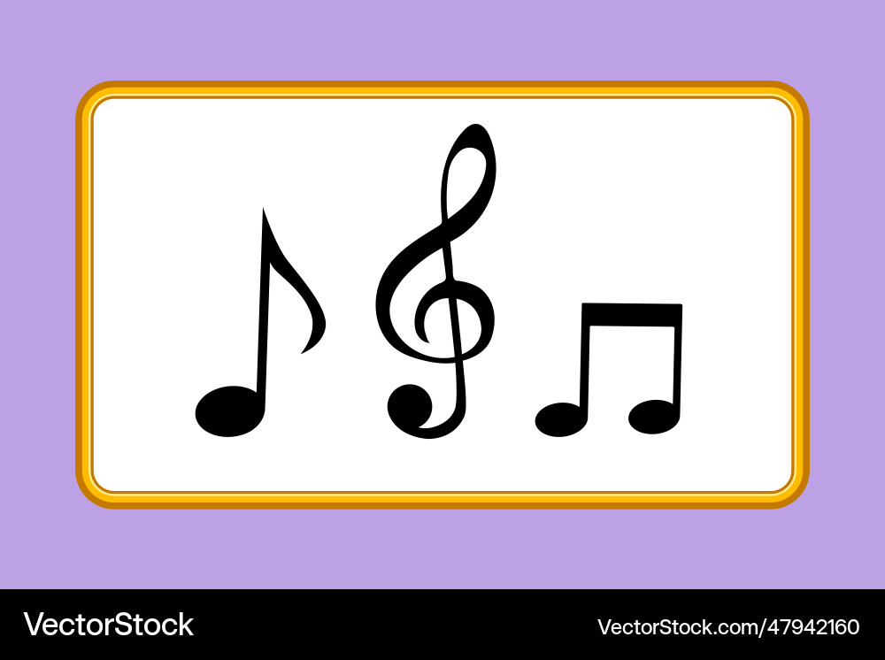 Graphic flat design drawing of music notes on Vector Image