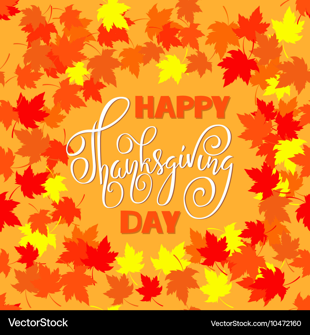 Happy thanksgiving lettering greeting text Vector Image