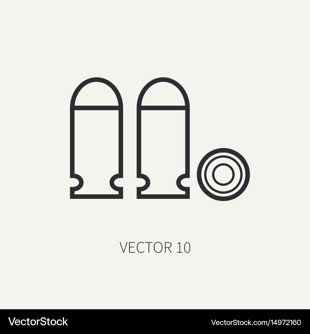 Line flat military icon - ammunition ammo Vector Image