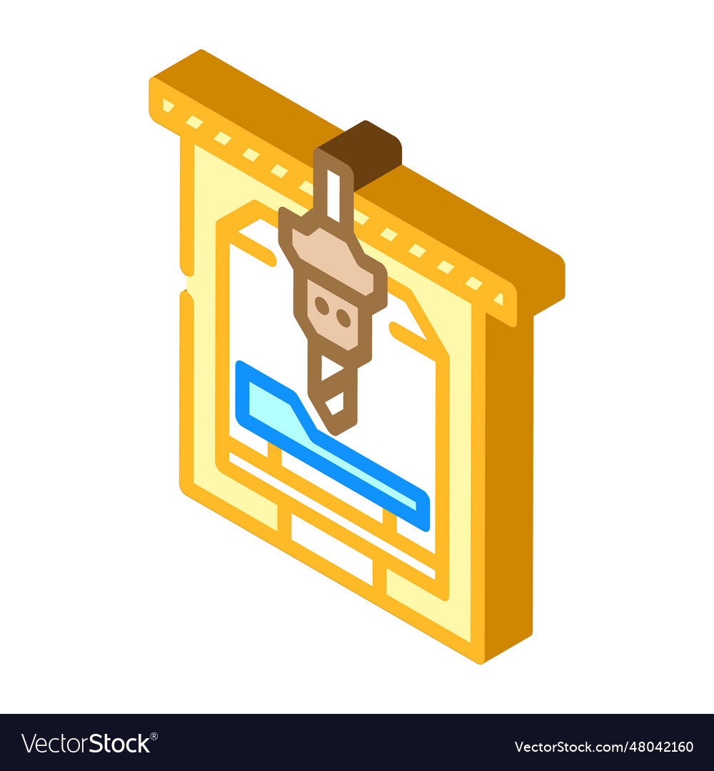 Machine tooling mechanical engineer isometric icon