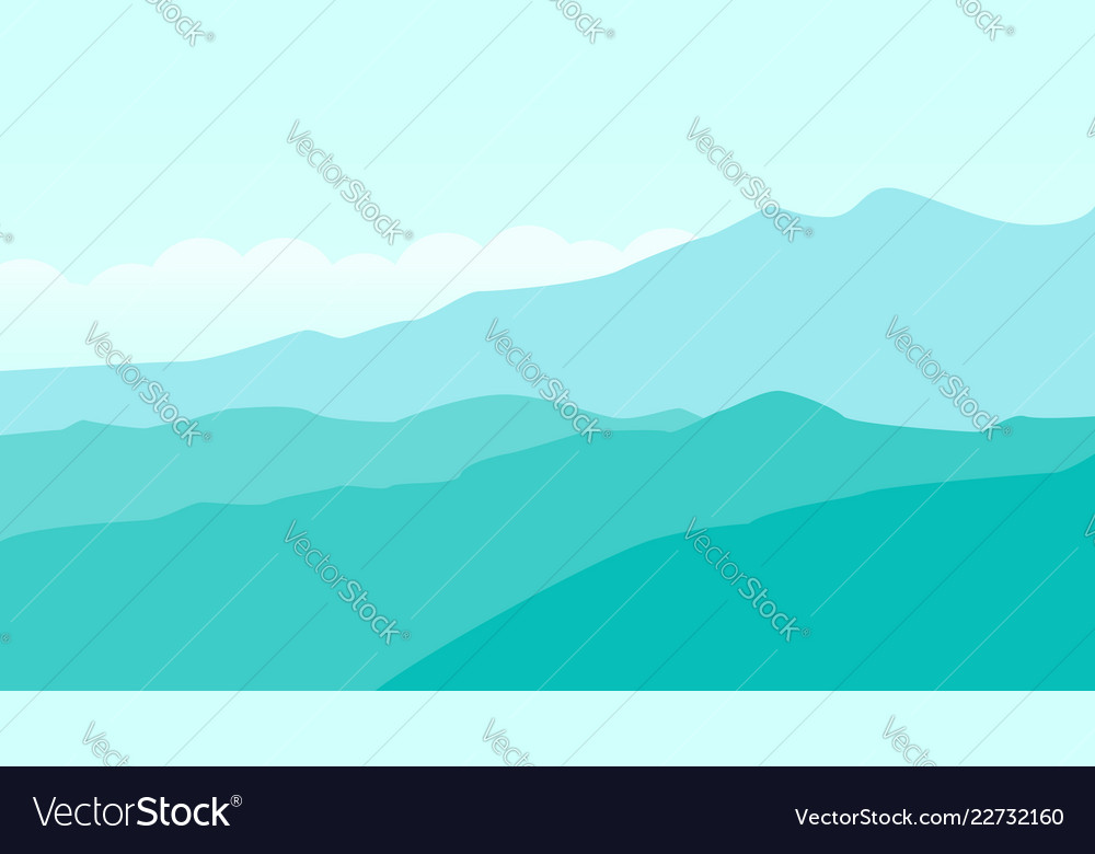 Mountain landscape with cloud Royalty Free Vector Image