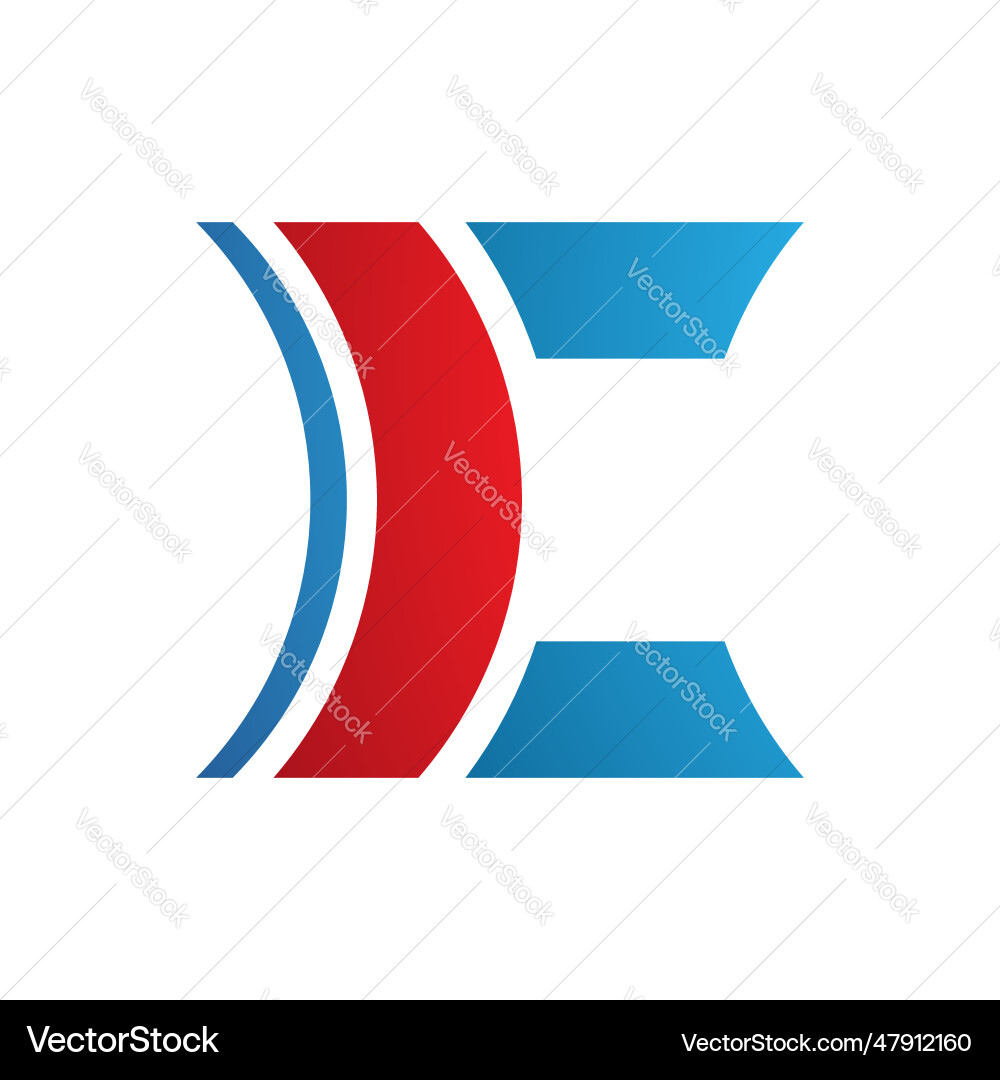 Red and blue lens shaped letter c icon Royalty Free Vector