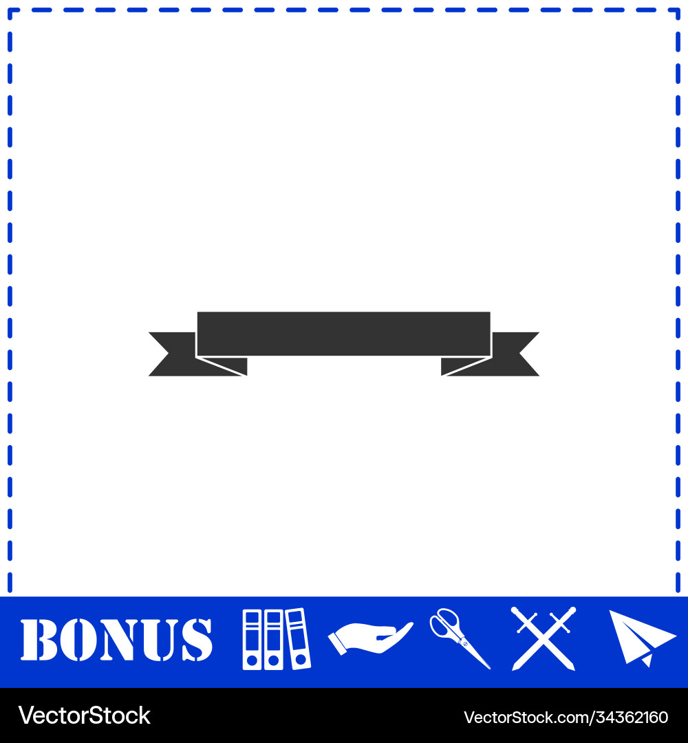 Ribbon icon flat Royalty Free Vector Image - VectorStock