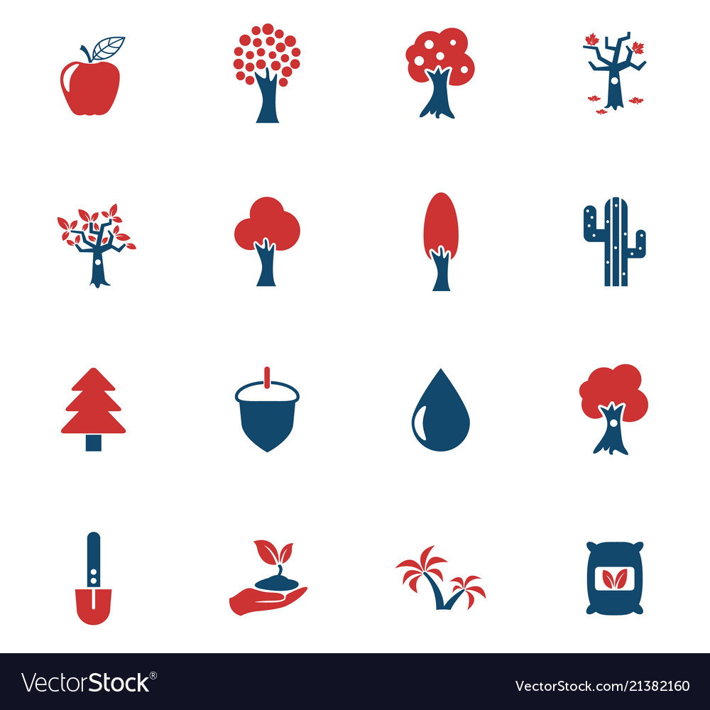 Trees icon set Royalty Free Vector Image - VectorStock