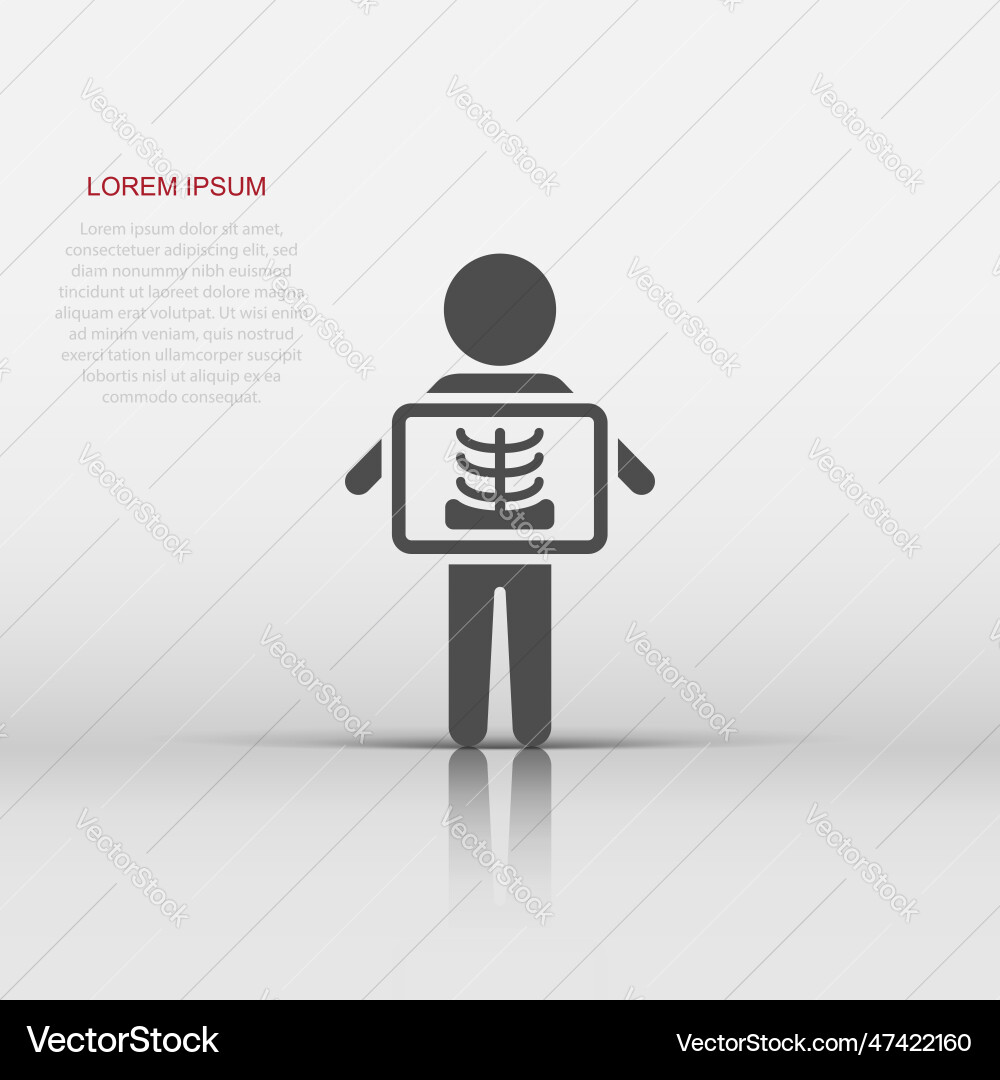 X-ray icon in flat style radiology on white Vector Image