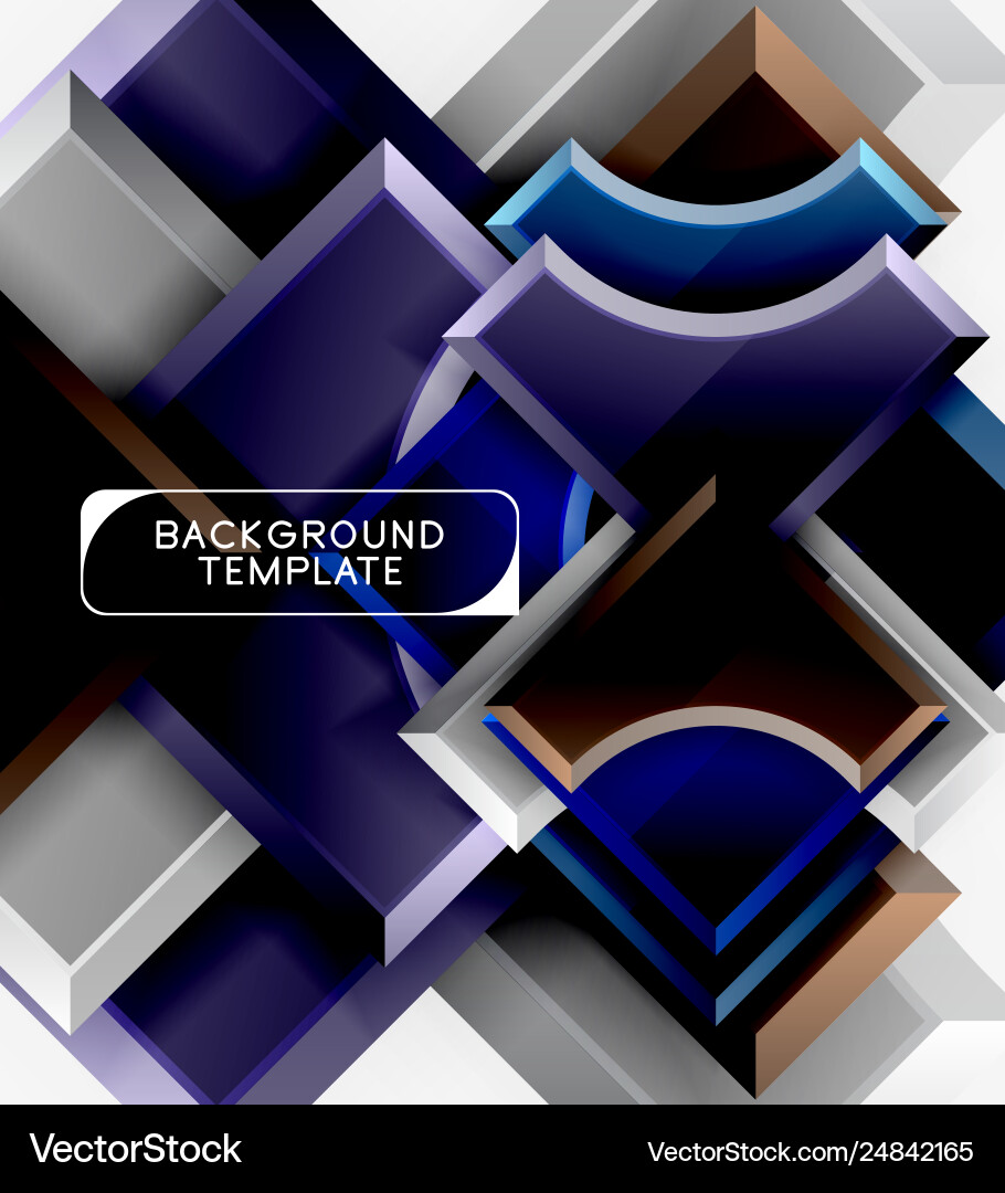 3d futuristic shapes abstract background Vector Image