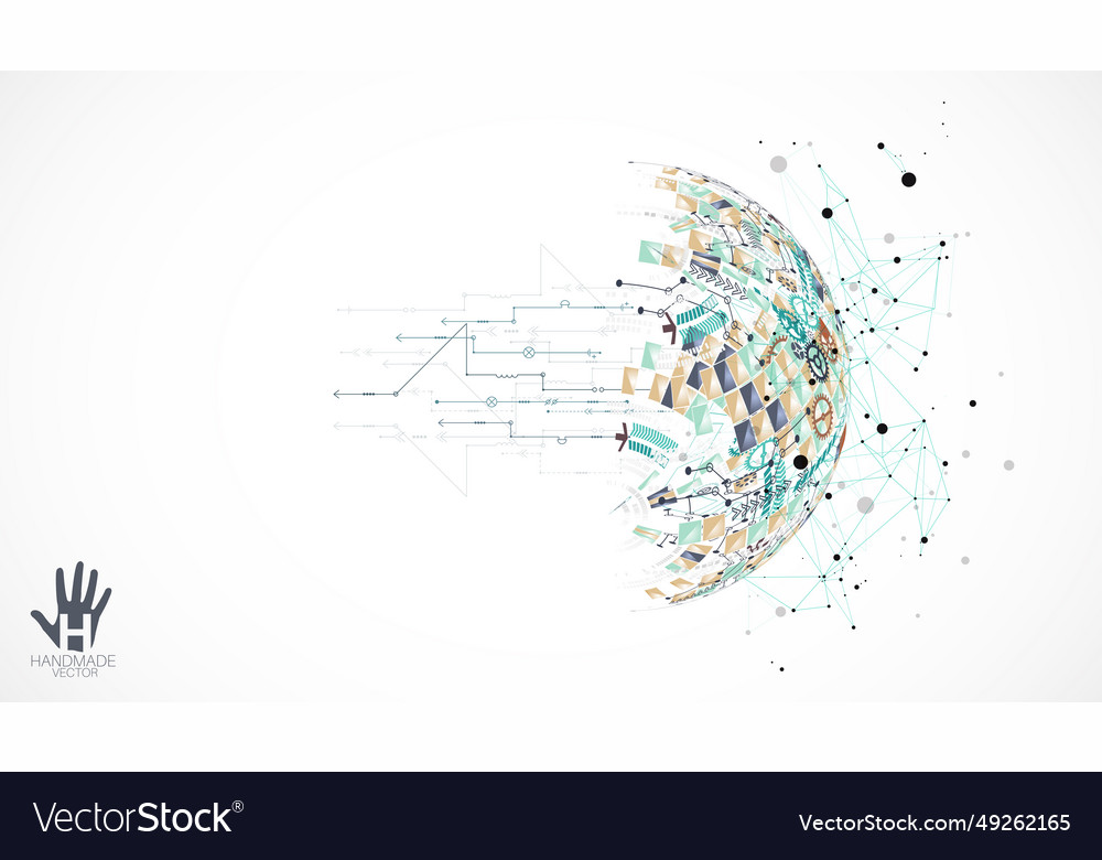 Abstract technology half - sphere background Vector Image