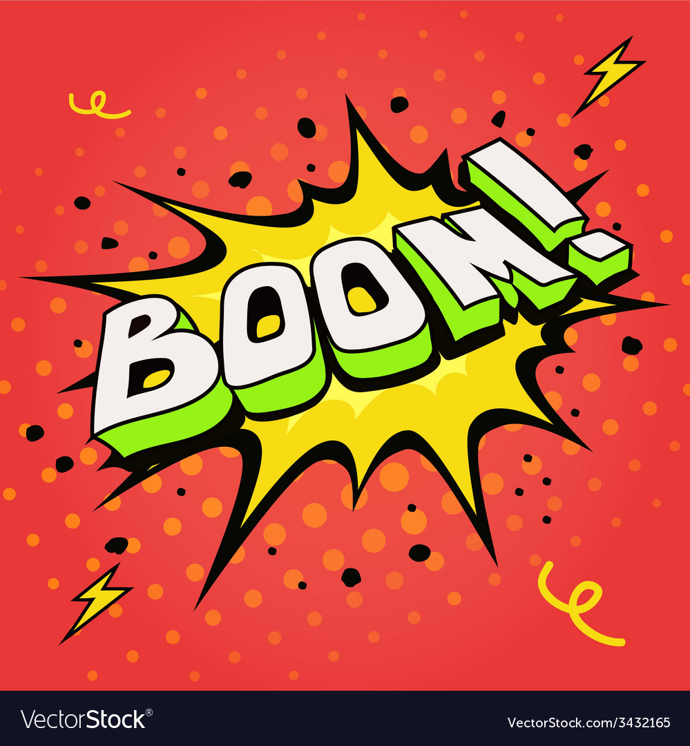 Boom comic book explosion Royalty Free Vector Image