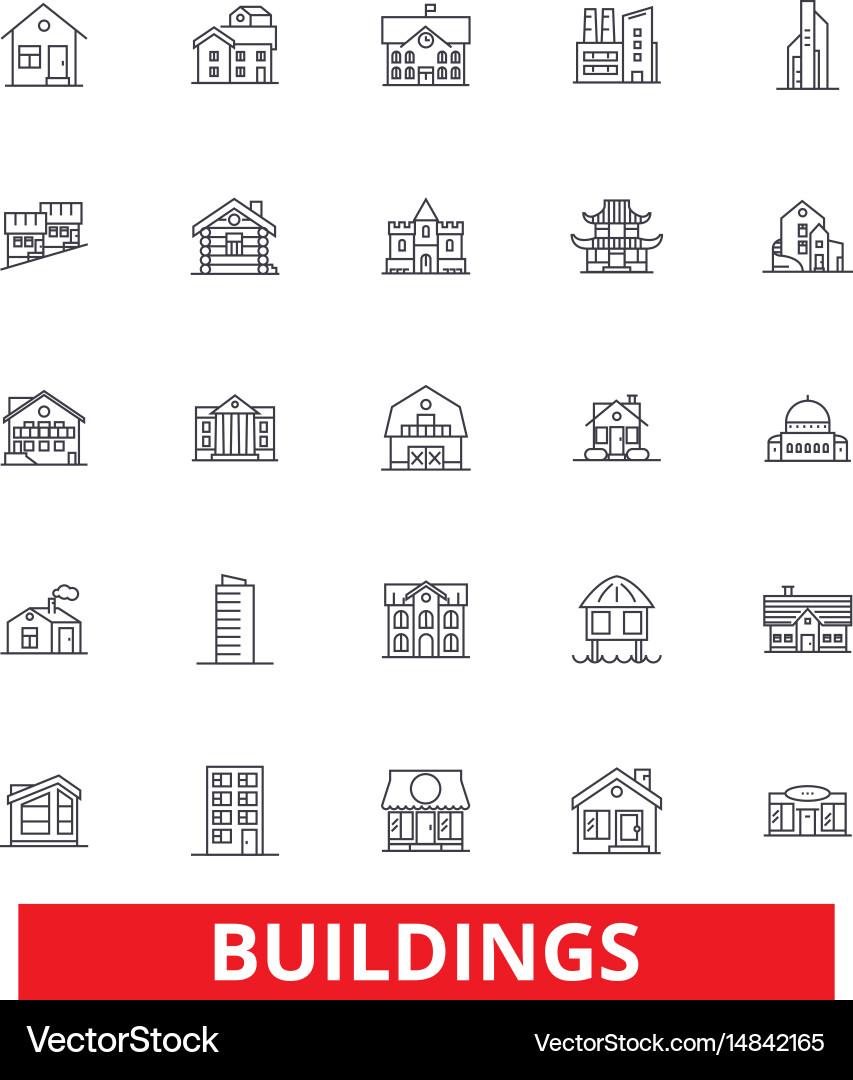 Buildings houses city architecture Royalty Free Vector Image