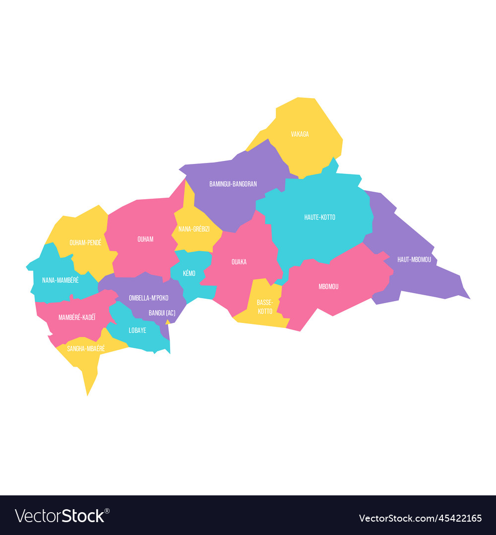Central african republic political map Royalty Free Vector