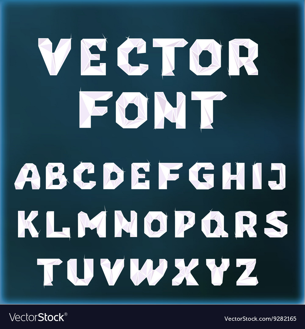 Crystal font Royalty Free Vector Image - VectorStock