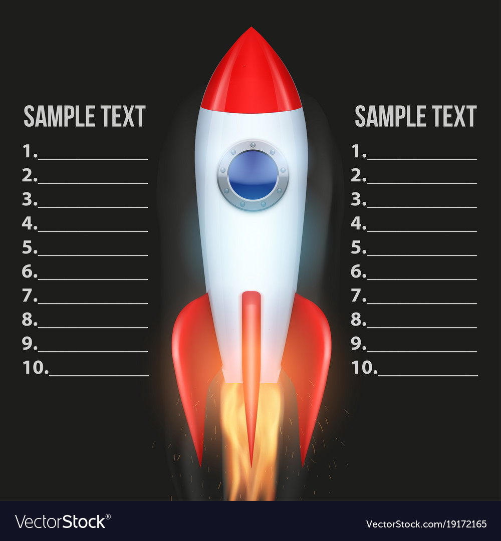 Infographic with rocket Royalty Free Vector Image
