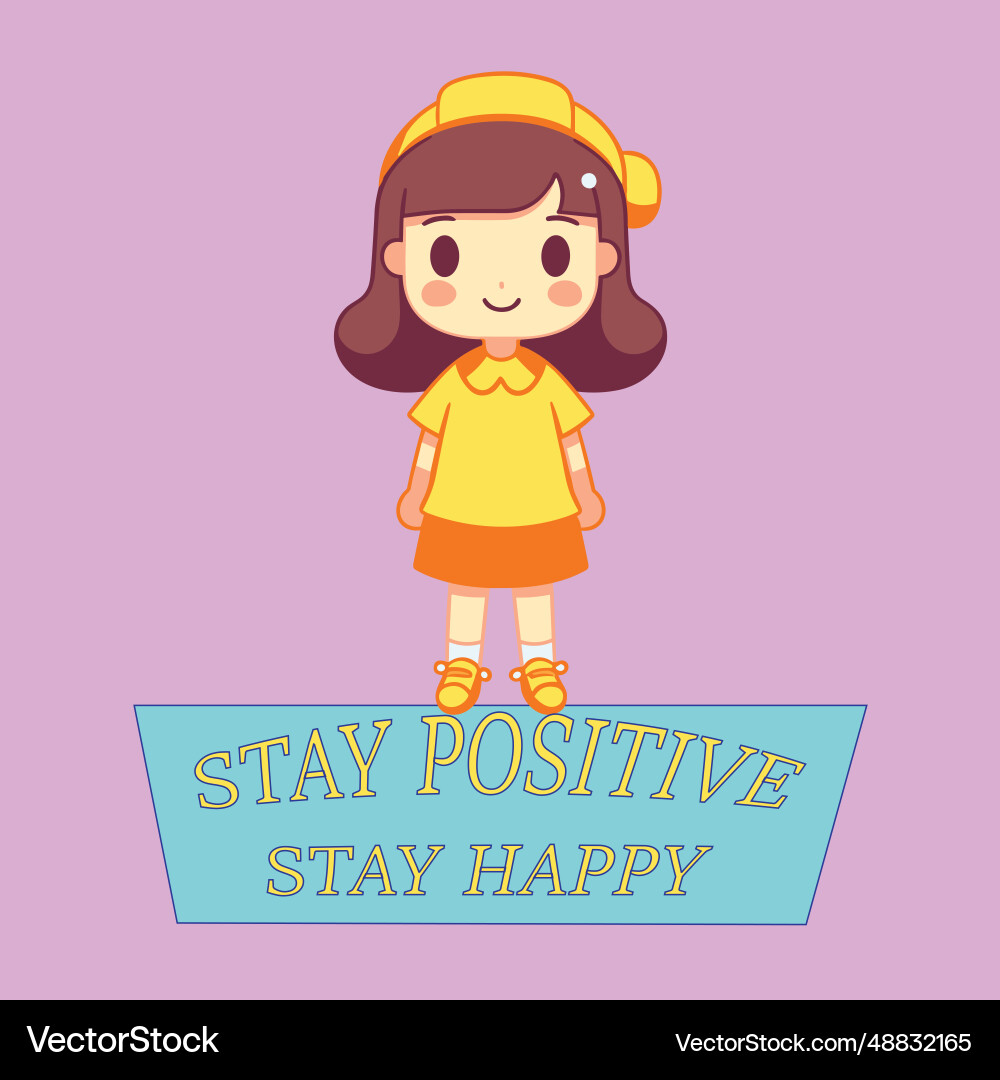 Joyful girl in yellow spreading positivity Vector Image