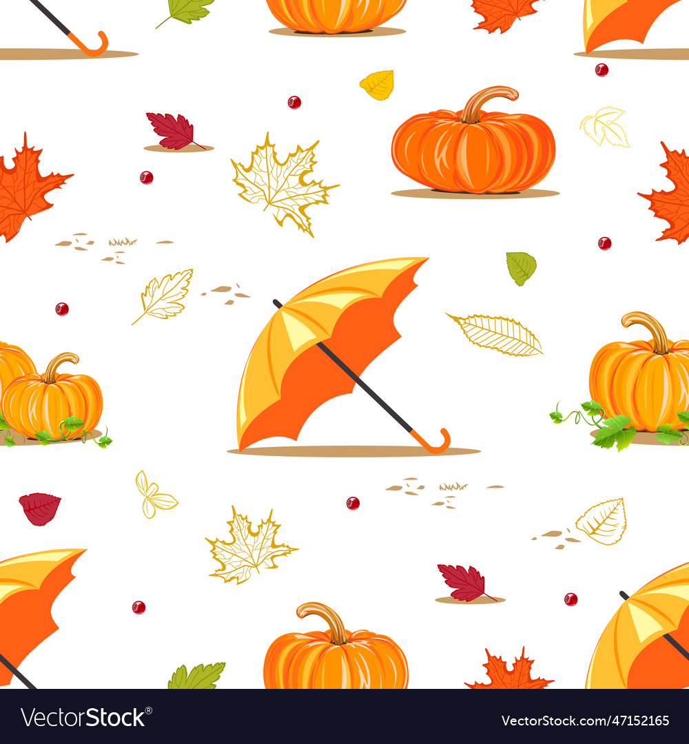 Pumpkins seamless pattern Royalty Free Vector Image