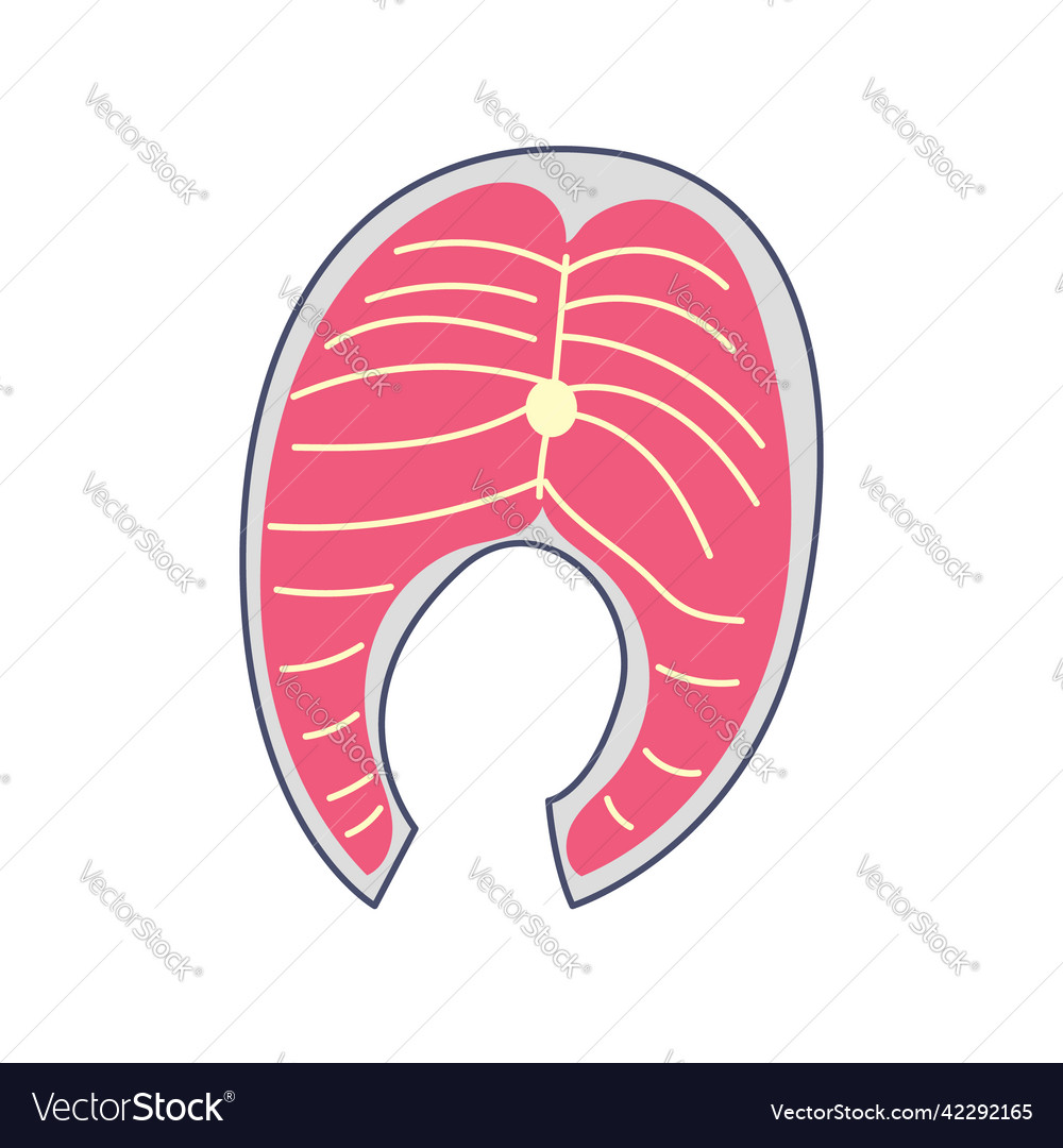 Red fish steak Royalty Free Vector Image - VectorStock