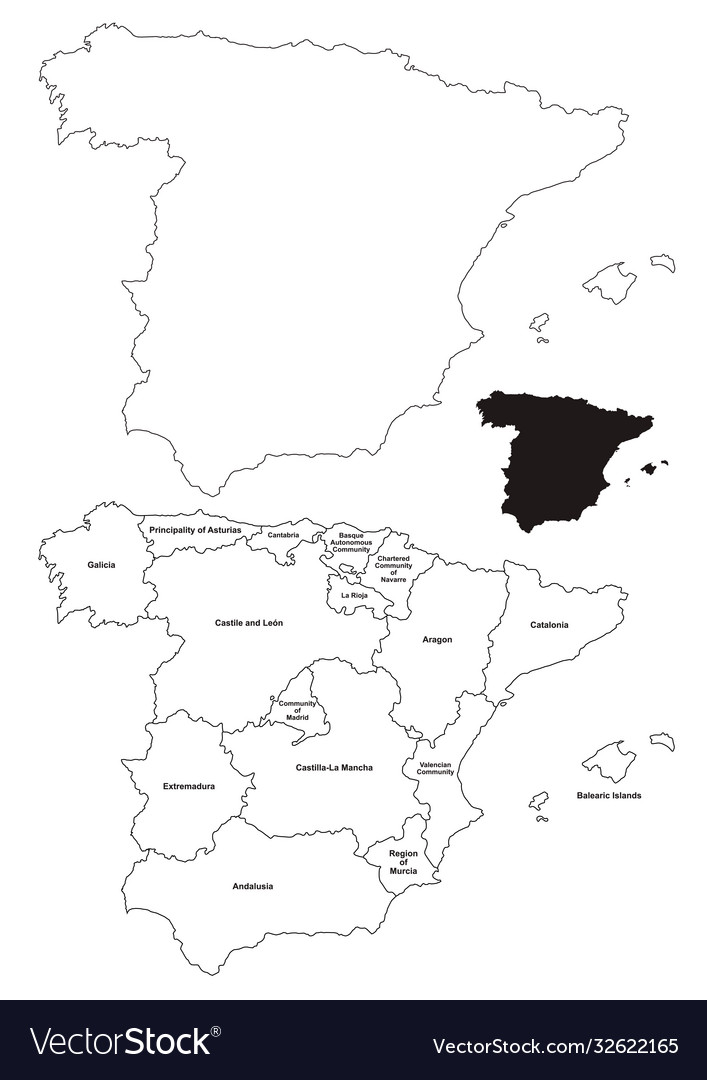 Spain map Royalty Free Vector Image - VectorStock