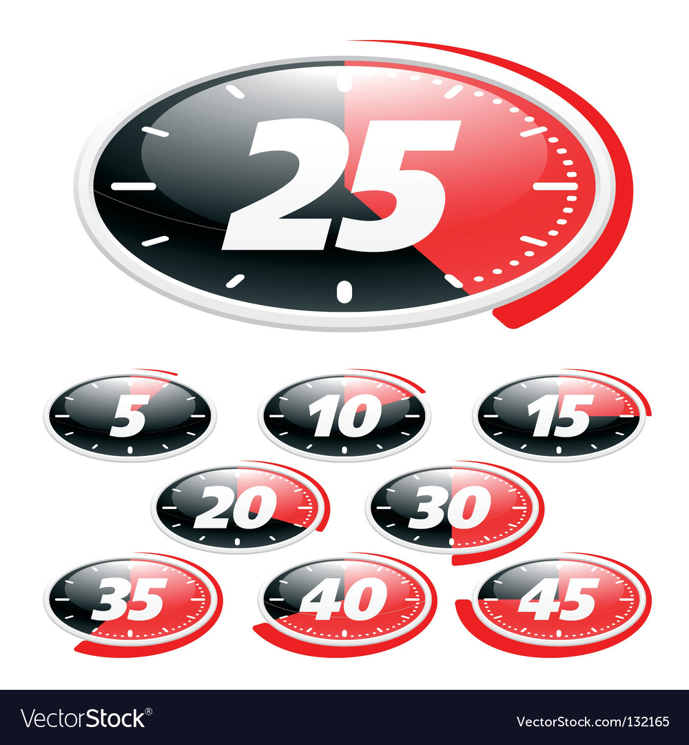 Timer icons Royalty Free Vector Image - VectorStock