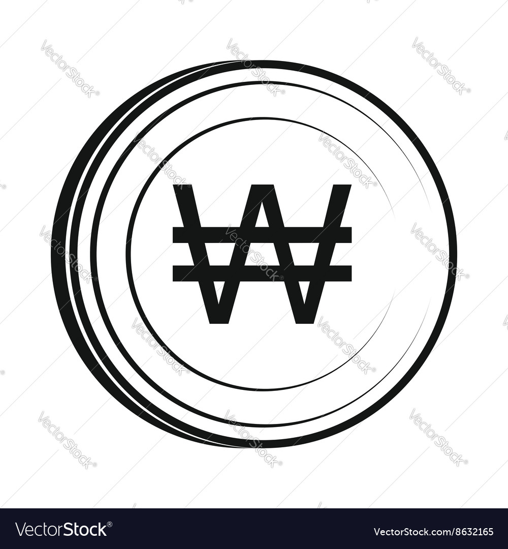 Won icon simple style Royalty Free Vector Image