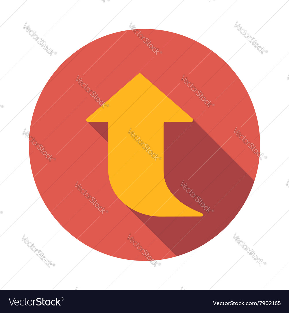 Yellow arrow icon flat style Royalty Free Vector Image