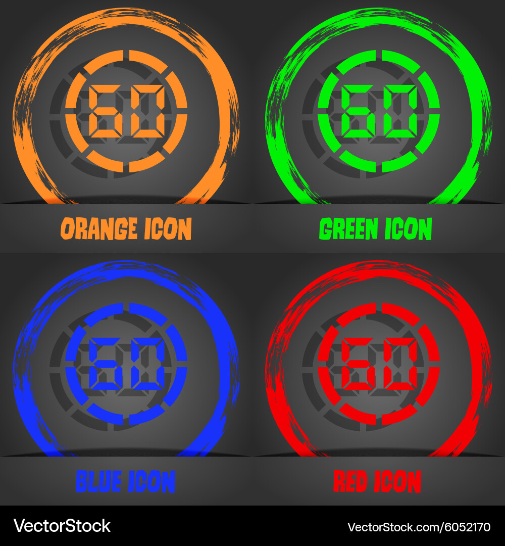 60 second stopwatch icon sign fashionable modern Vector Image