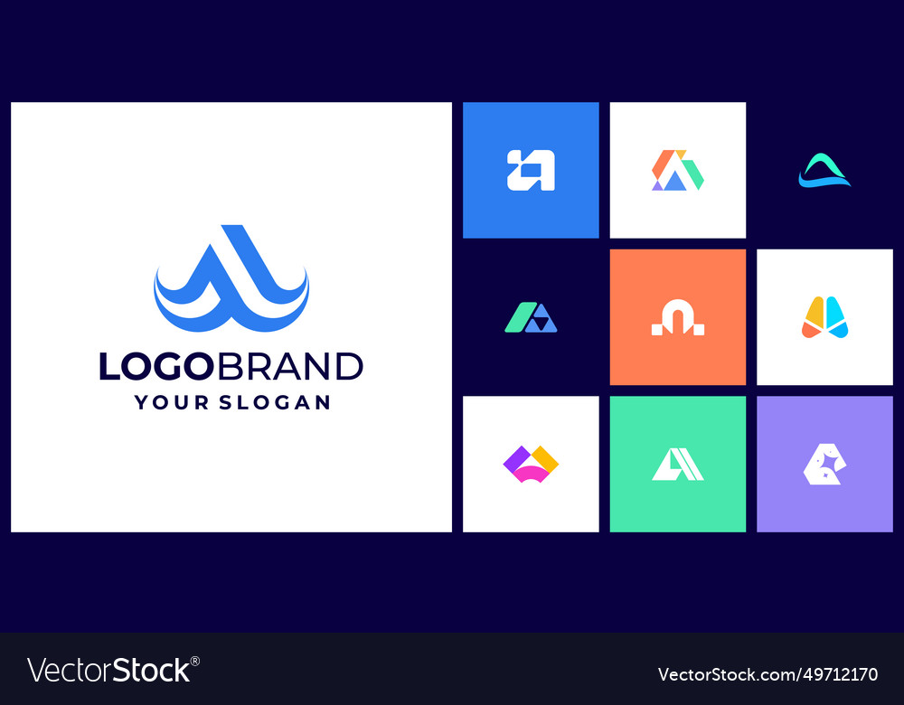Abstract letter a logo design collection Vector Image