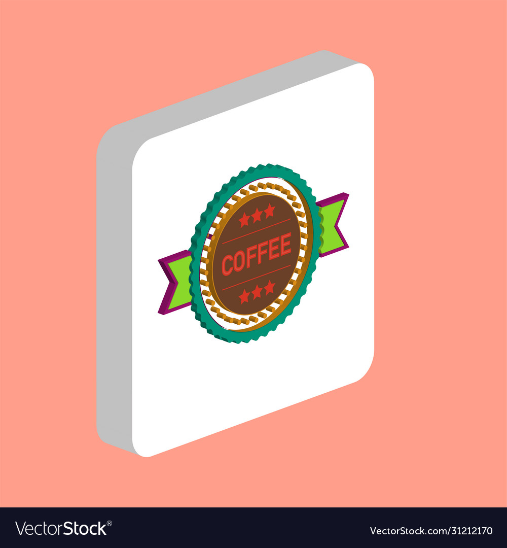 Coffee label computer symbol Royalty Free Vector Image
