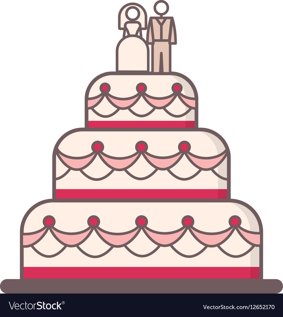 Decorated wedding cake Royalty Free Vector Image