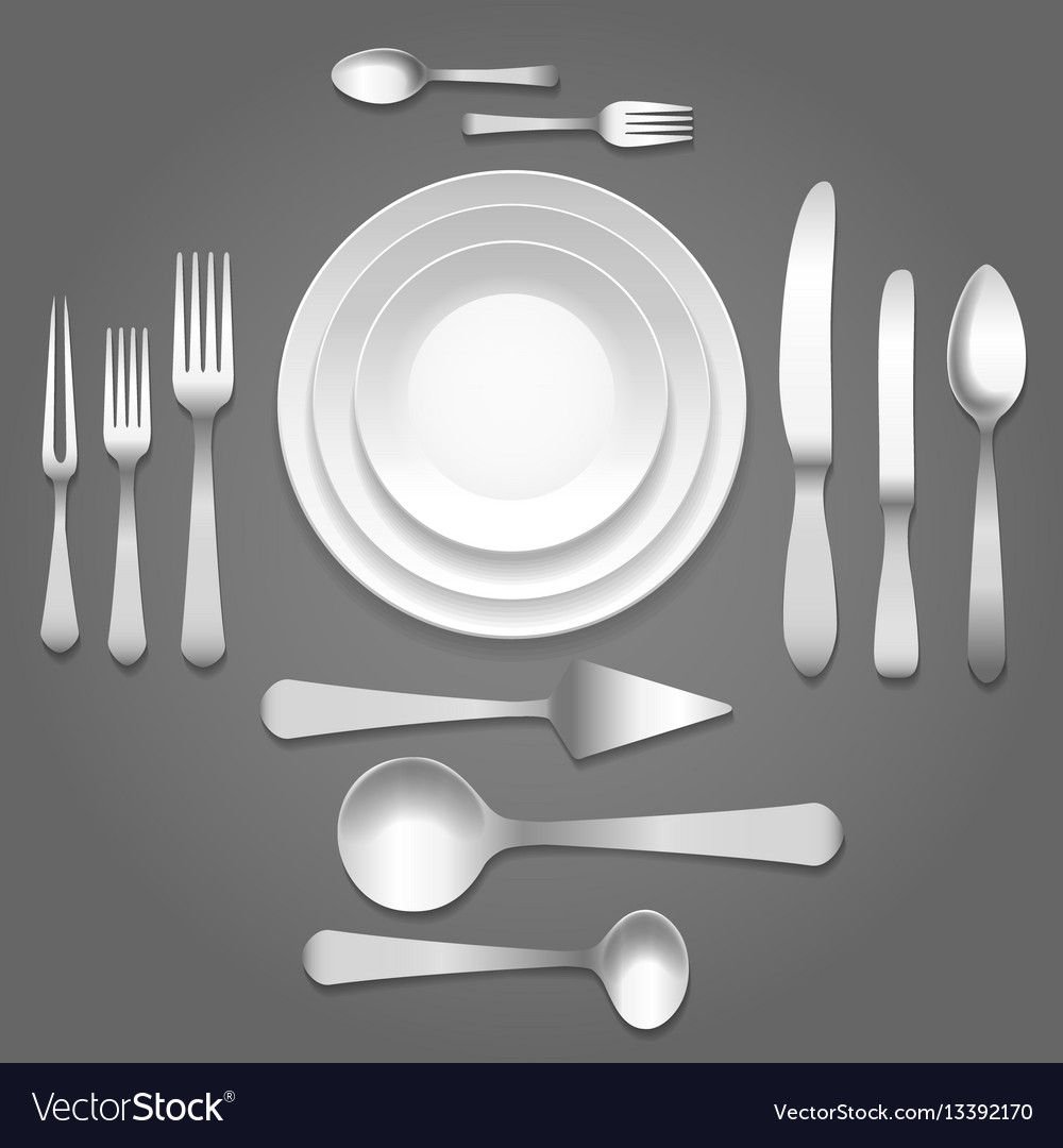 Dinnerware top view Royalty Free Vector Image - VectorStock