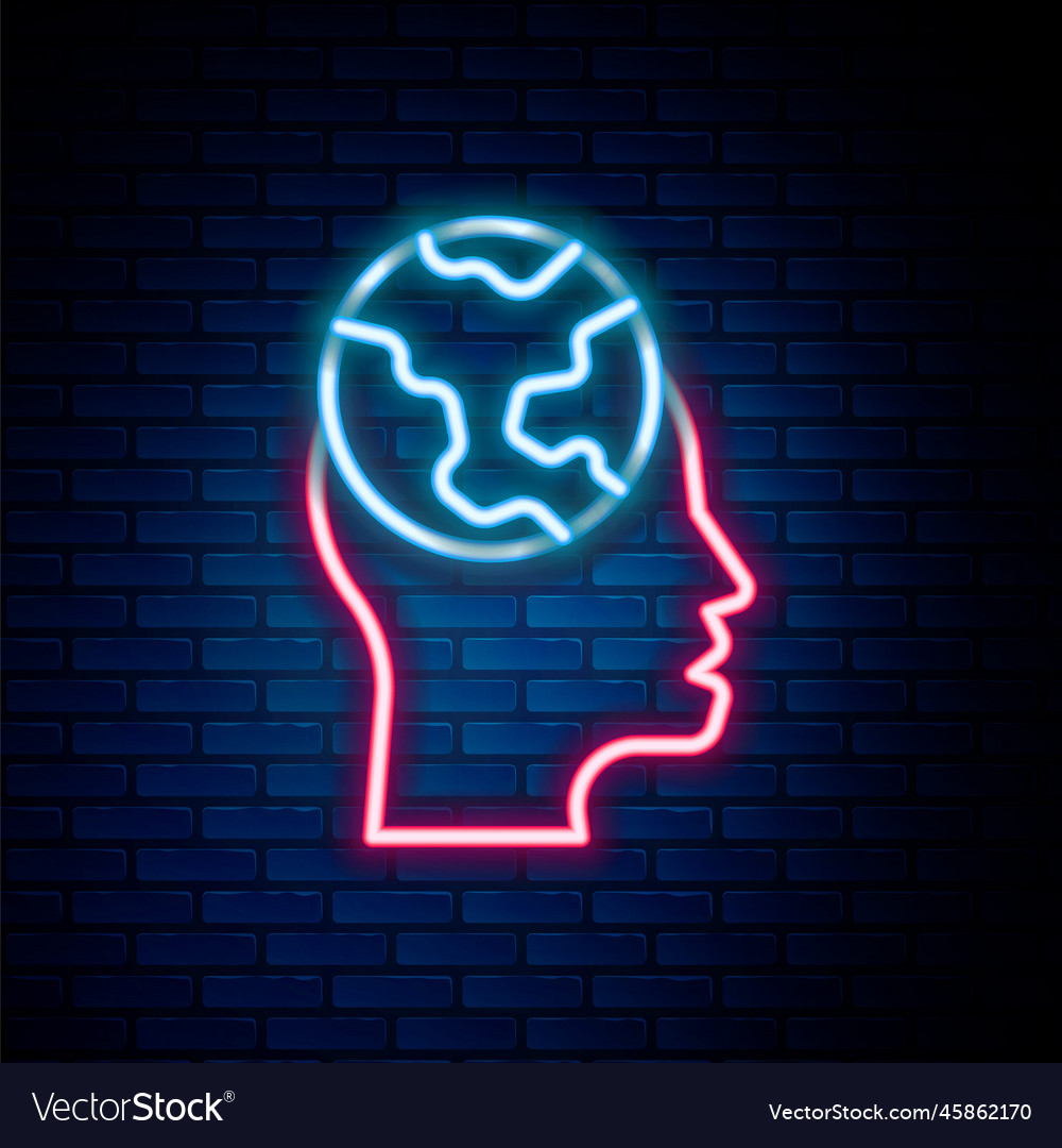 Glowing neon line learning foreign languages icon Vector Image