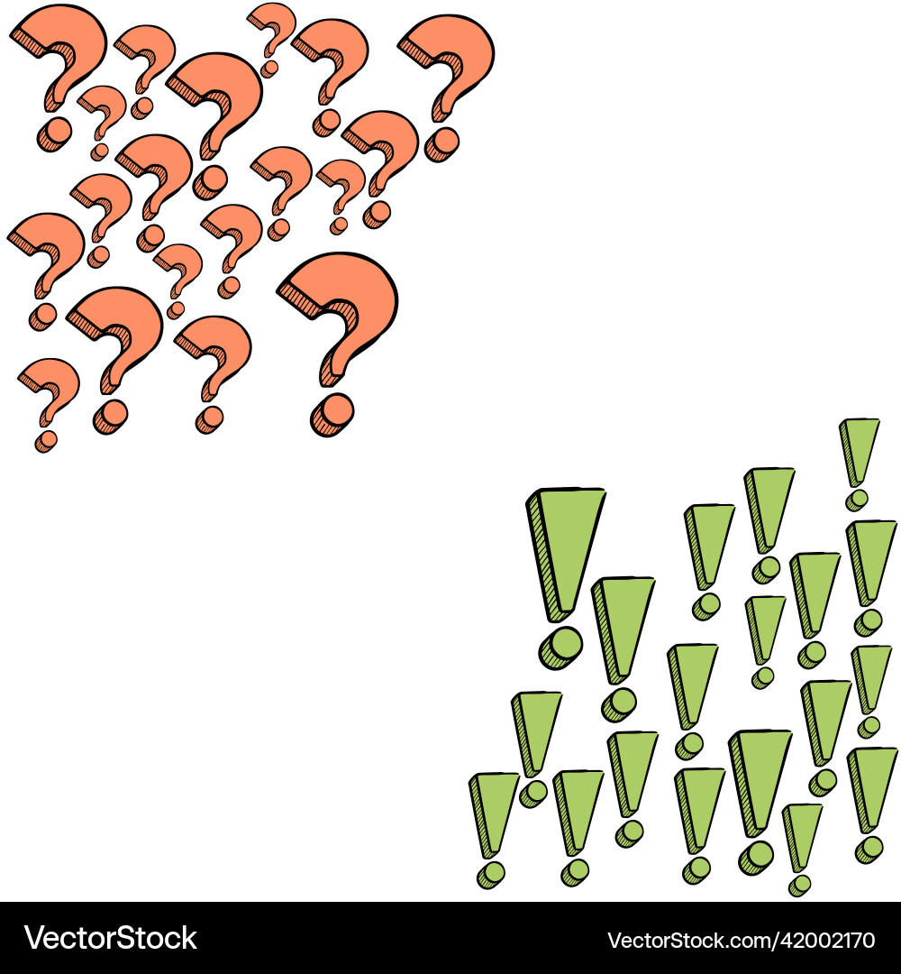 Hand drawn opposing question Royalty Free Vector Image