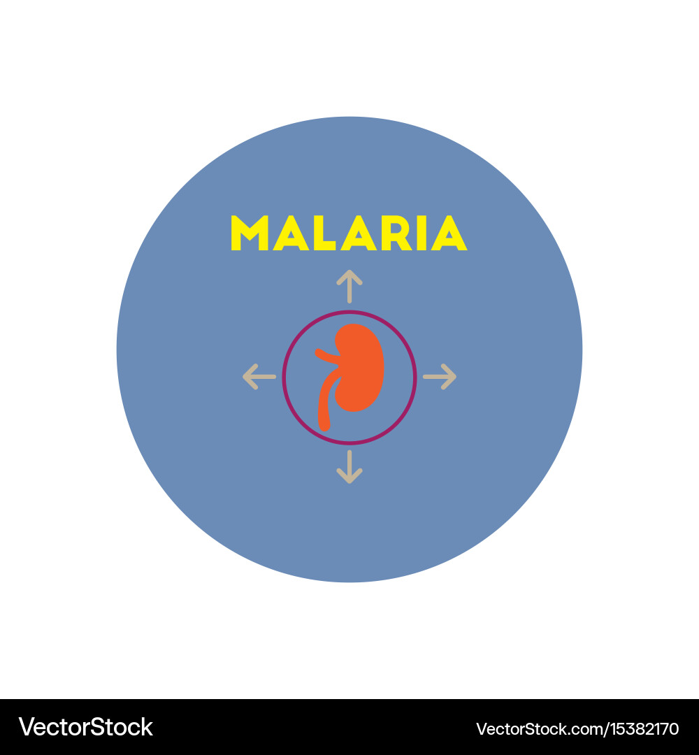 Icon on circle various symptoms of malar Vector Image