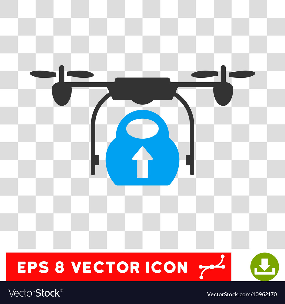 Load cargo drone eps icon Royalty Free Vector Image