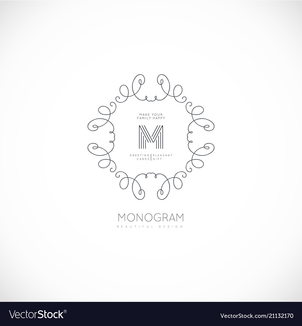 Luxury monogram logo Royalty Free Vector Image