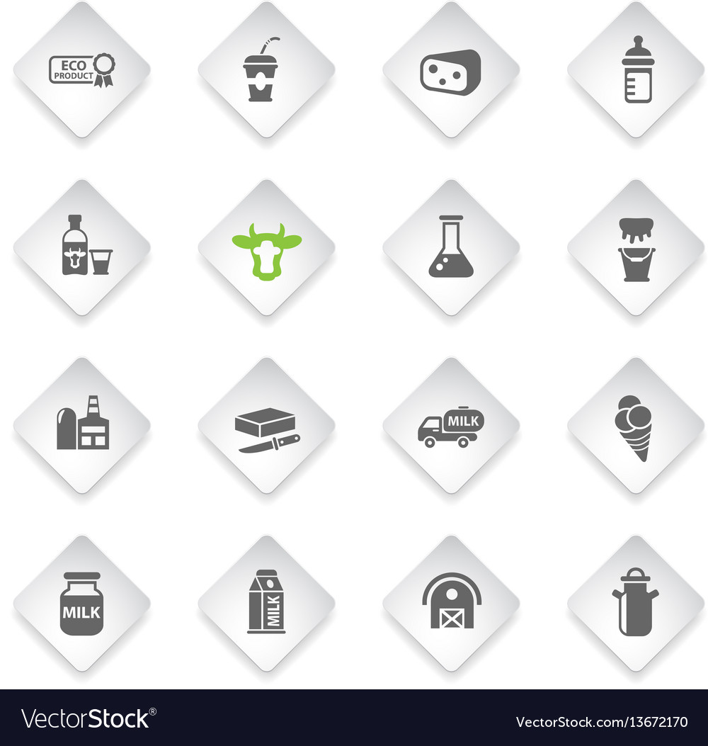 Milk icon set Royalty Free Vector Image - VectorStock