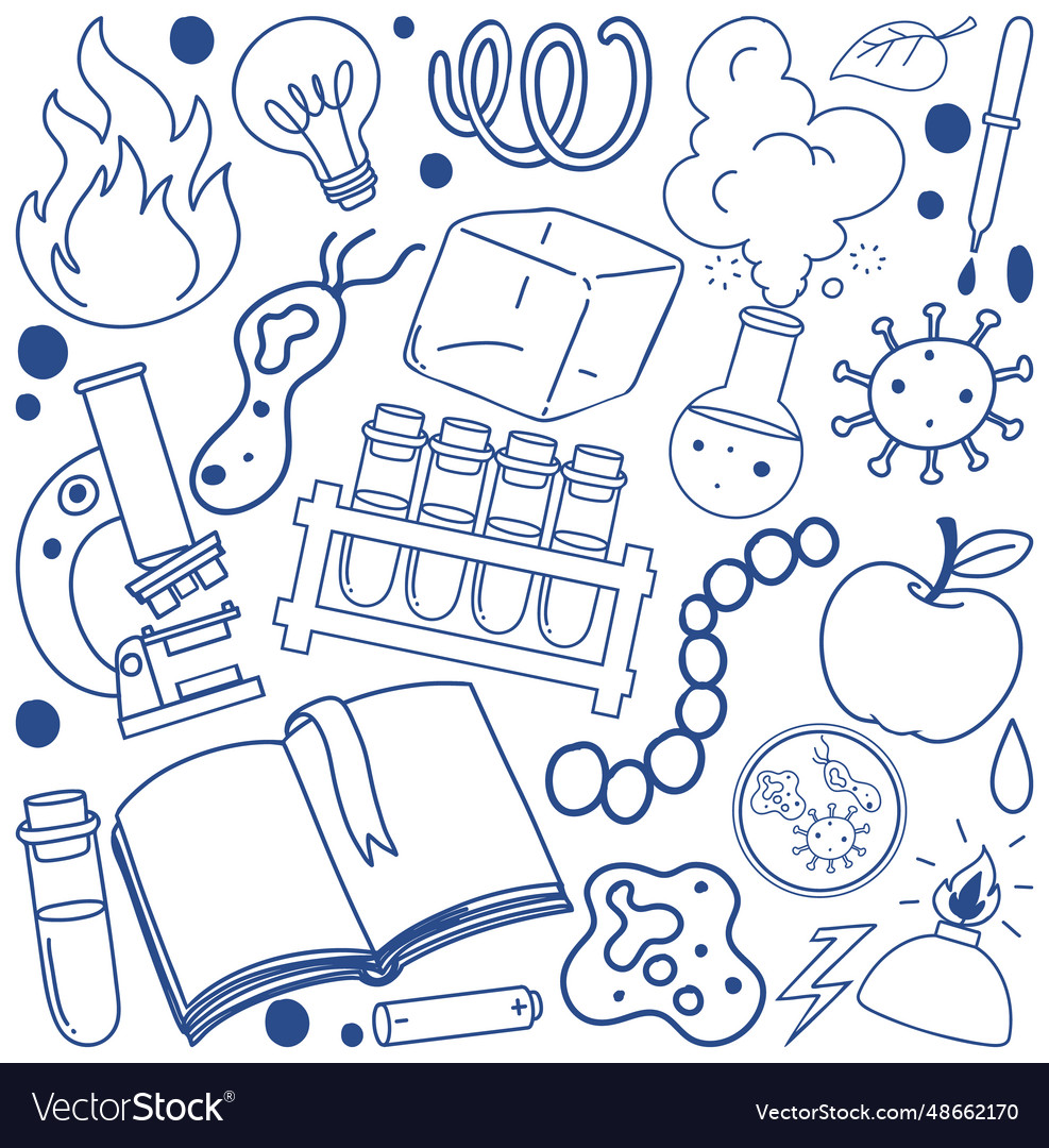 Science Objects And Icons Seamless Pattern Vector Image