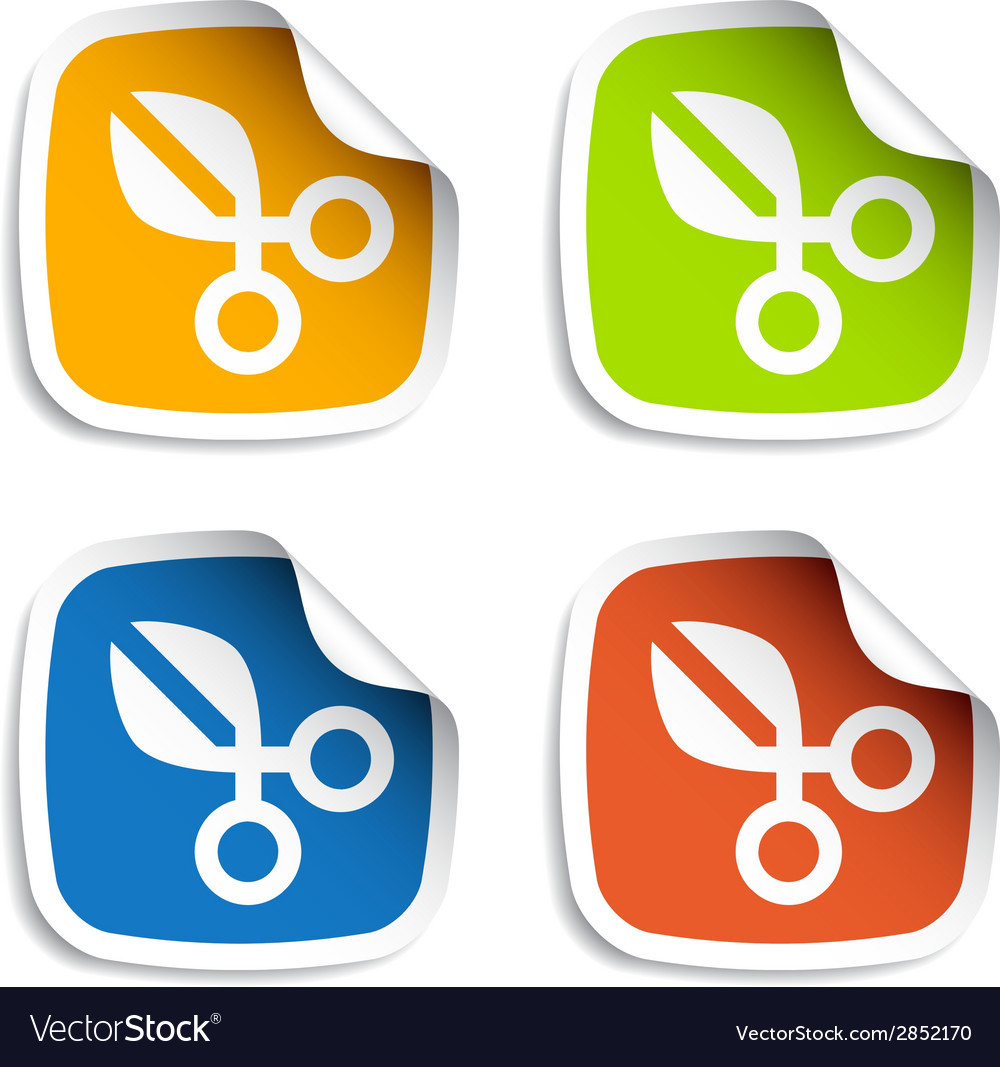 Scissors stickers Royalty Free Vector Image - VectorStock